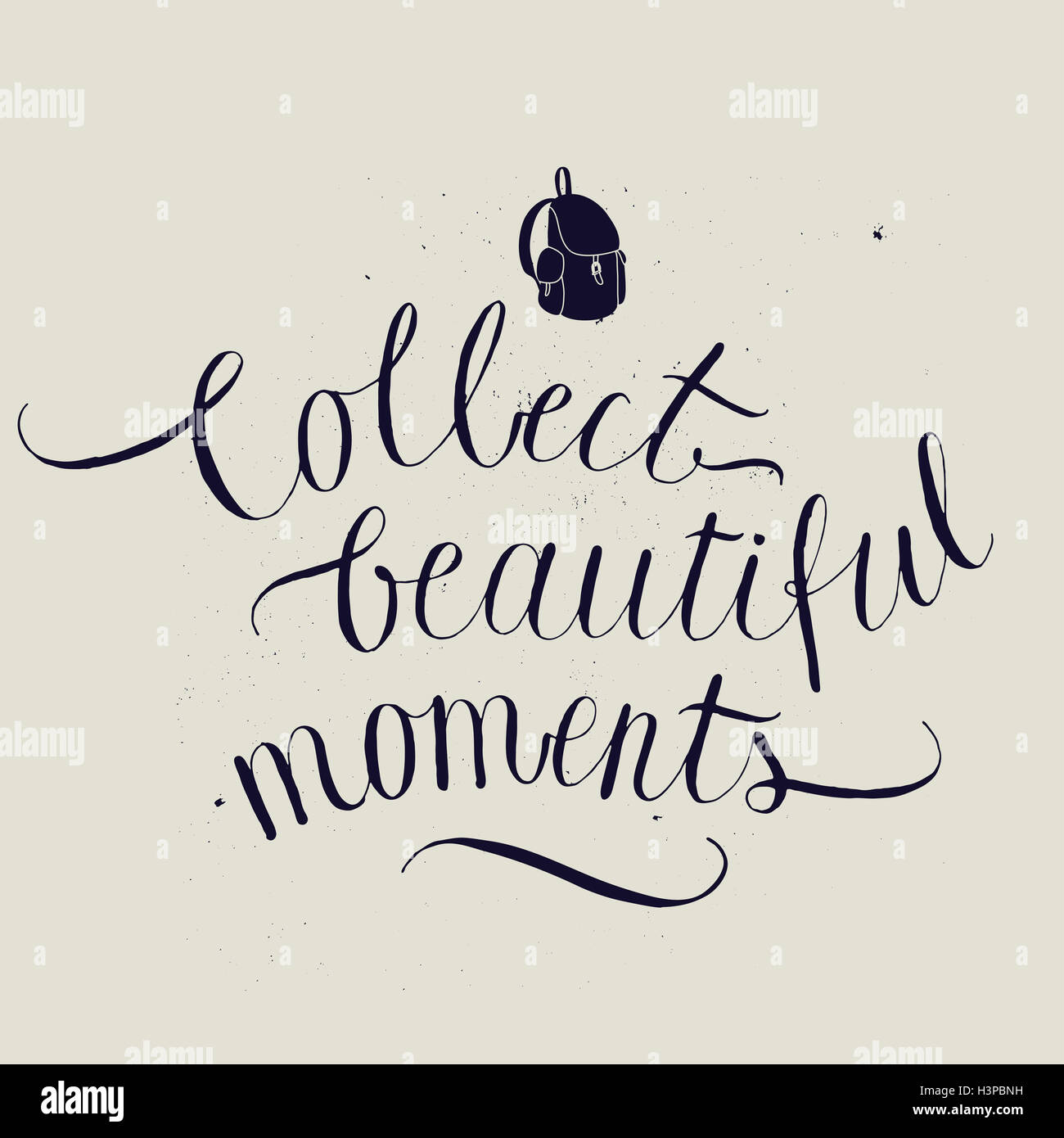 collect moments handwritten text. vector illustration Stock Photo - Alamy
