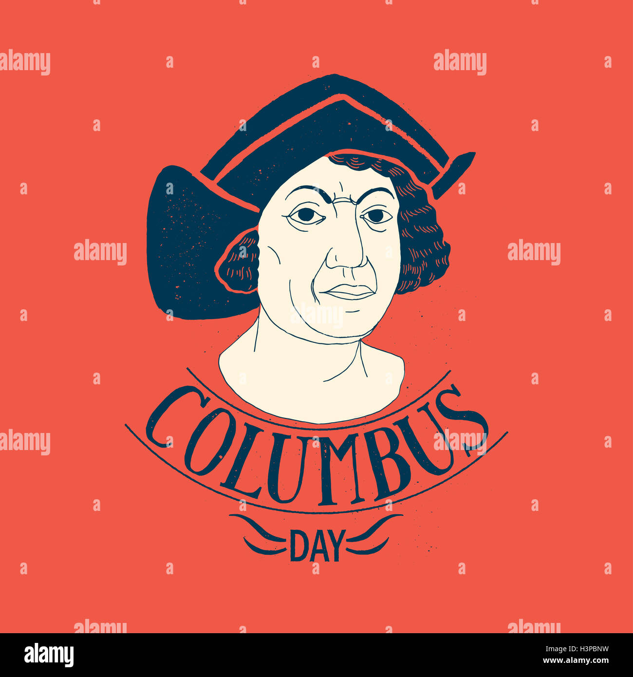 columbus day lettering. columbus sign portrait. vector calligraphy ...