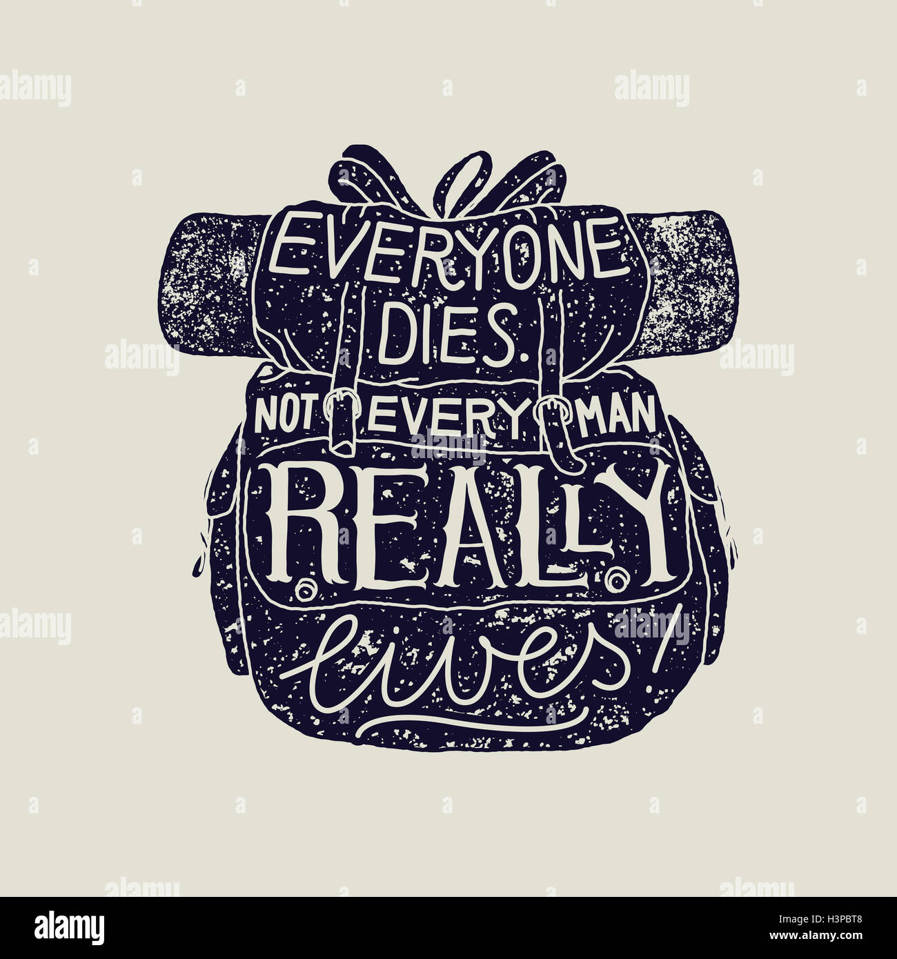 hiking quote motivational. backpack sign. vector illudtration Stock ...