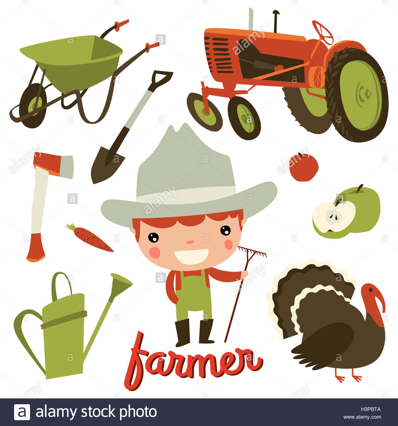 Cartoon Tractor Cut Out Stock Images & Pictures - Alamy