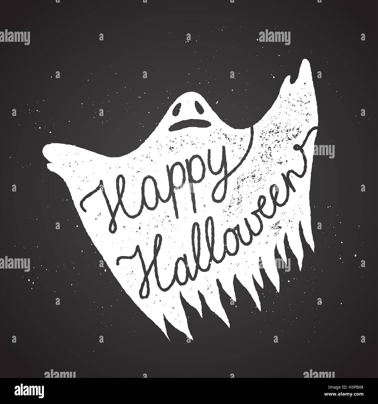 Halloween ghost calligraphy label. rusty sign Stock Photo - Alamy