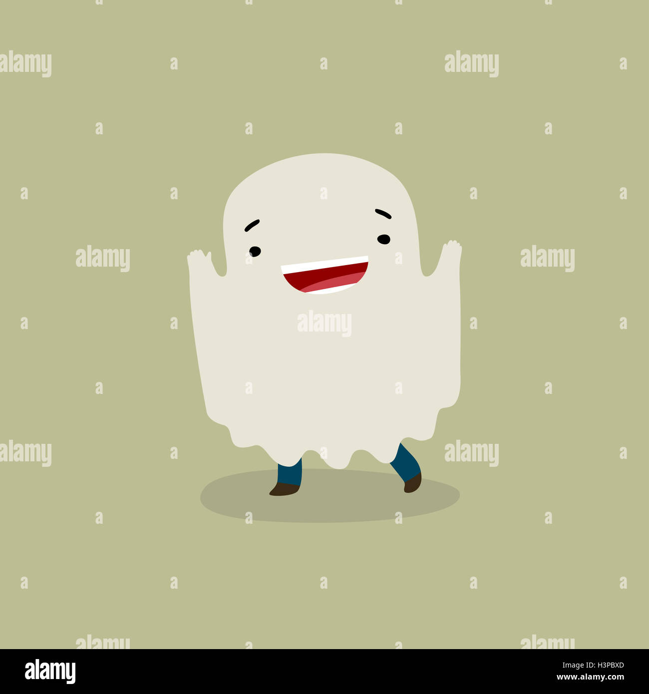 halloween kid ghost. vector character illustration Stock Photo - Alamy