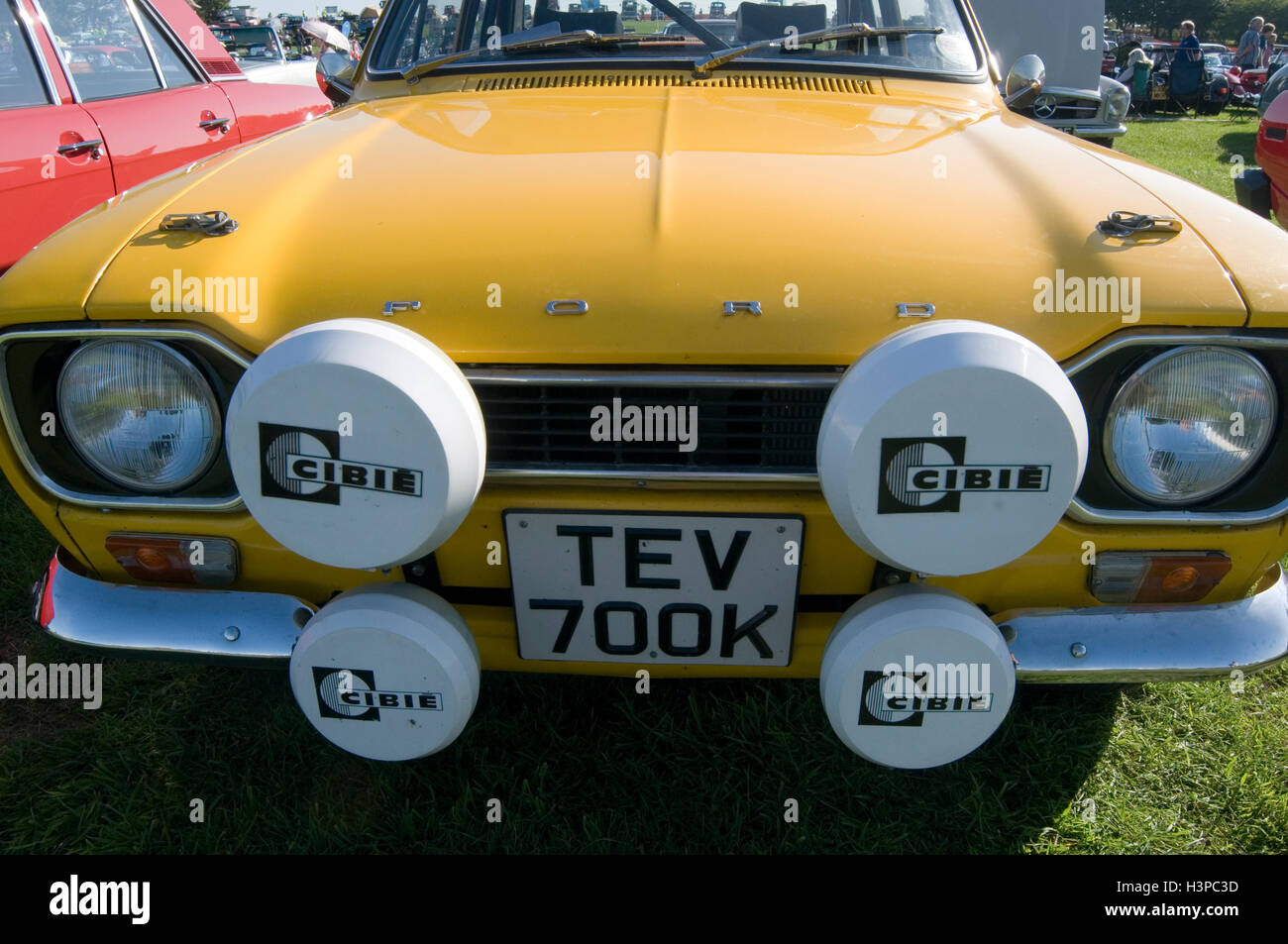 ford escort rally spot lights spotlight spotlights Stock Photo - Alamy