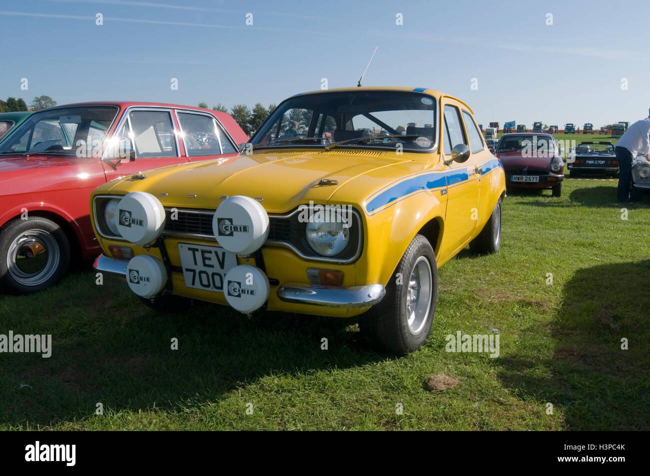 ford escort rally spot lights spotlight spotlights Stock Photo - Alamy