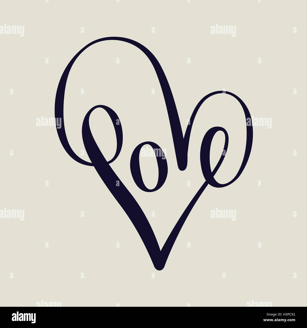 love calligraphy heart sign Stock Photo - Alamy