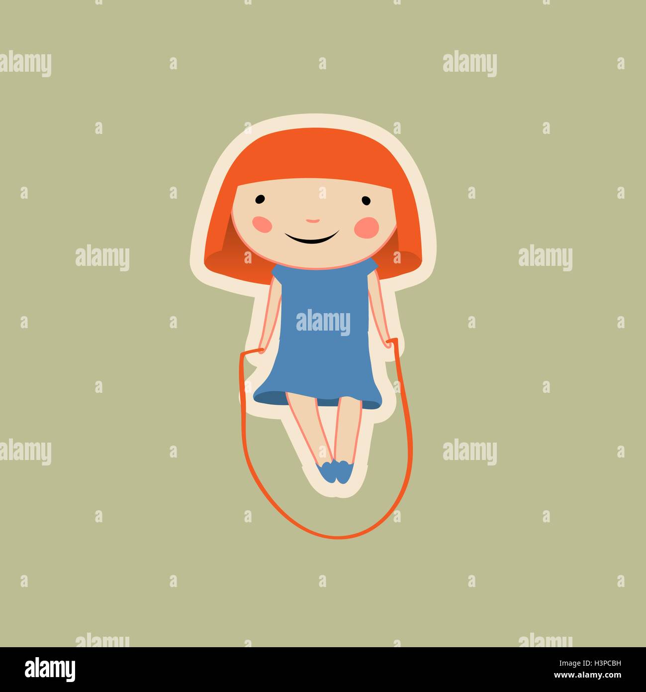 Cartoon girl jumping rope funny hi-res stock photography and images - Alamy