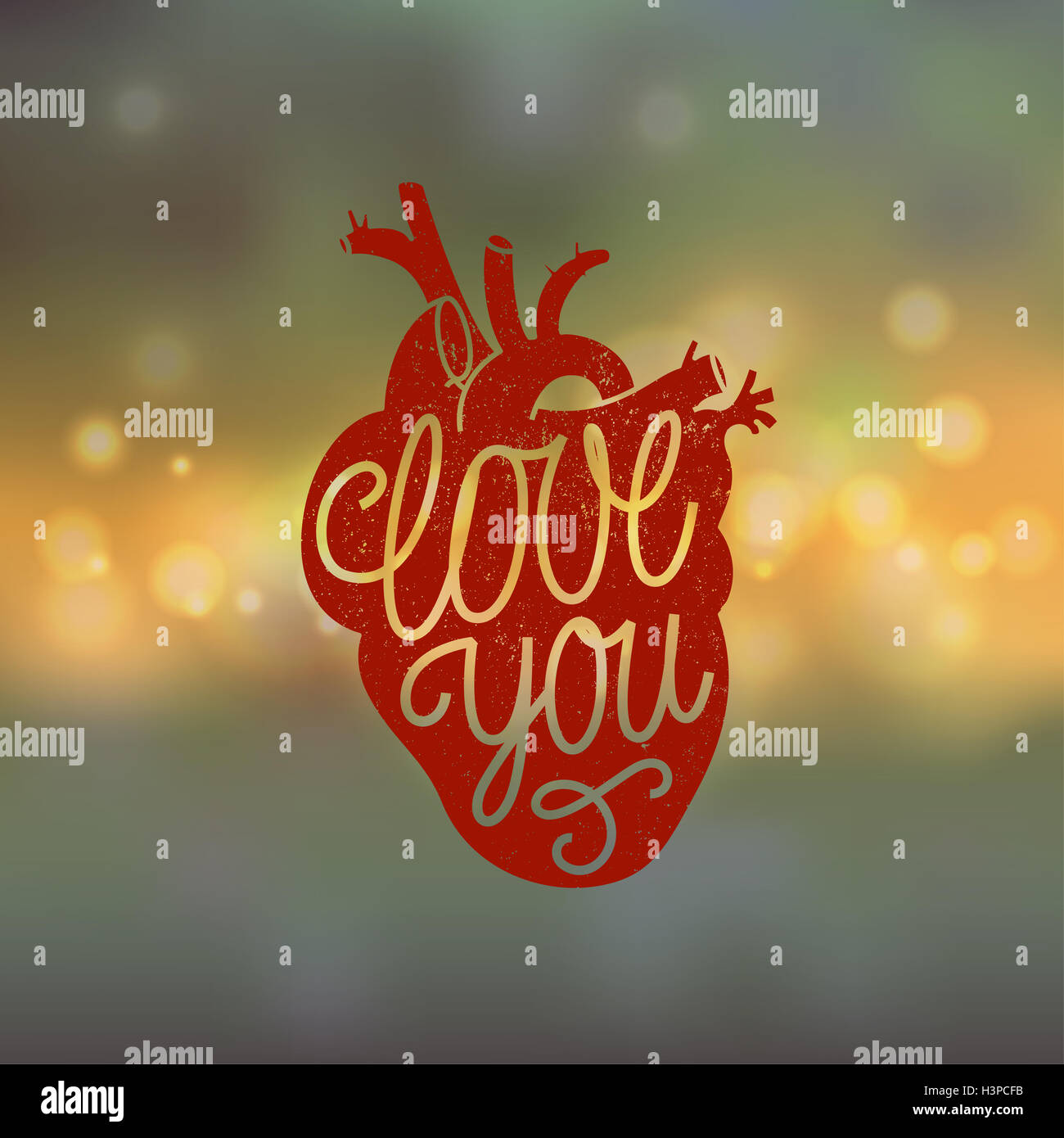 Vintage heart lettering greeting hi-res stock photography and images ...