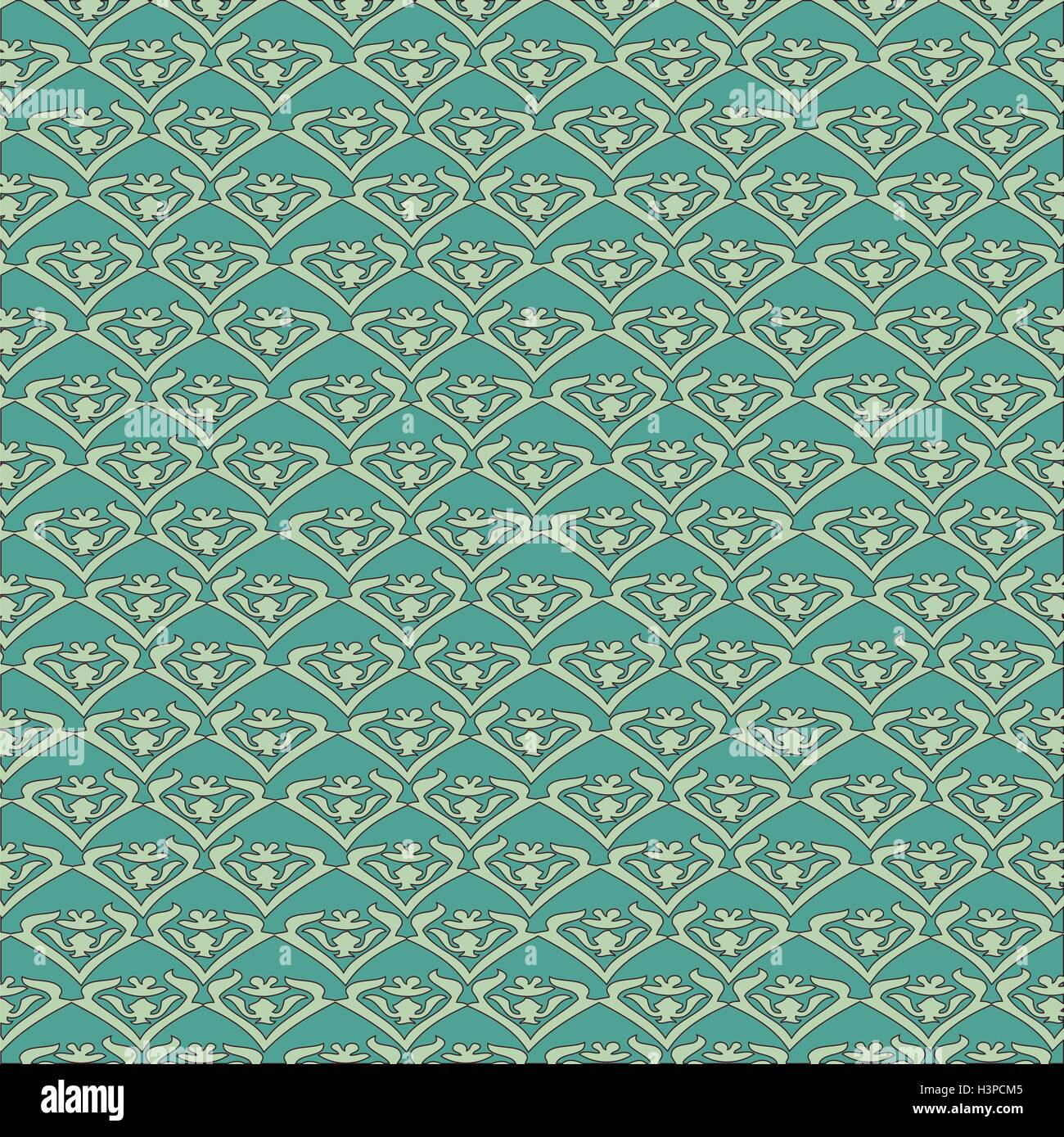 Vector vintage floral pattern, seamless background. Turquoise pattern ...