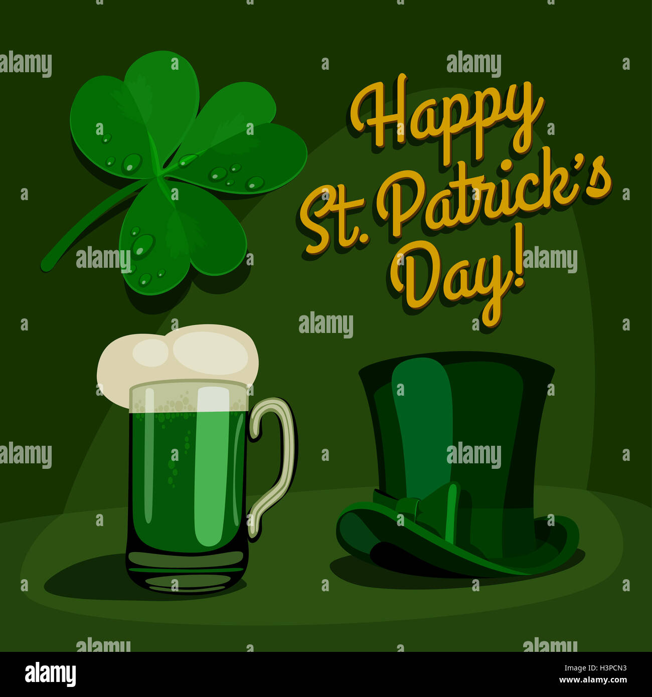 happy saint patrick's day set. cartoon vector illustration Stock Photo ...