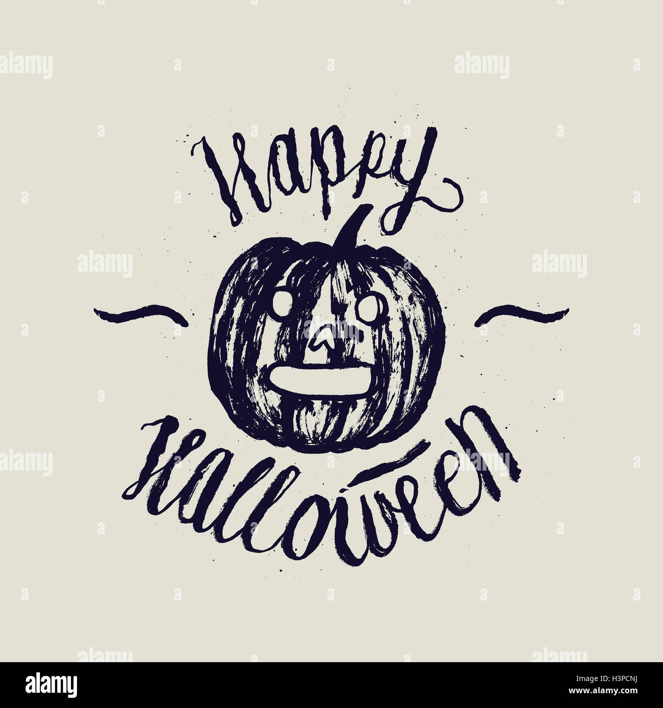 halloween calligraphy. scary pumpkin vector lettering Stock Photo - Alamy