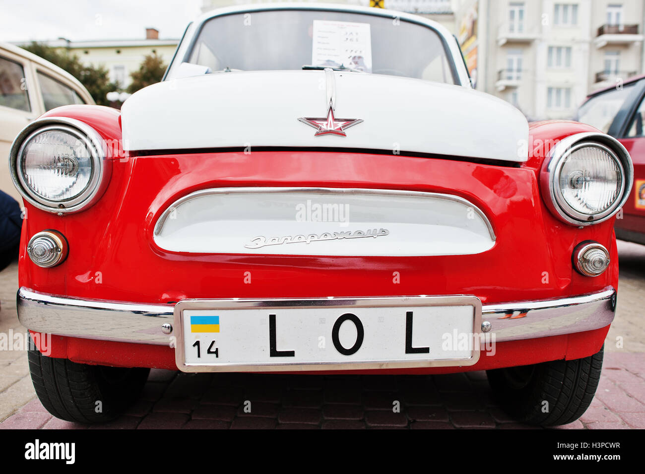 Tarnopol, Ukraine - October 09, 2016: Classic retro car dual color ...