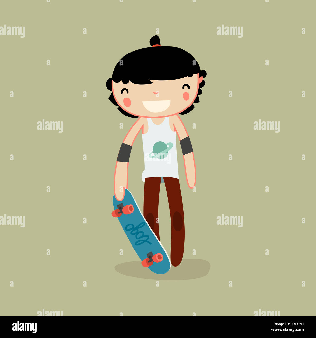 skater boy. skateboard character. vector illustration Stock Photo - Alamy
