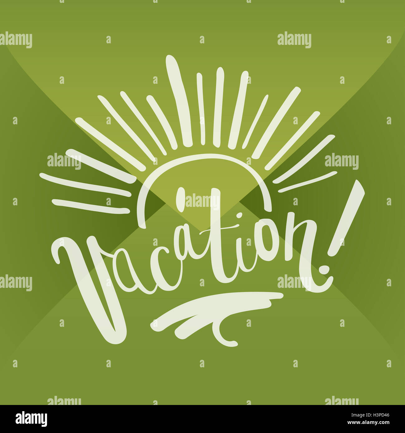 vacation message calligraphy. vector illustration Stock Photo - Alamy