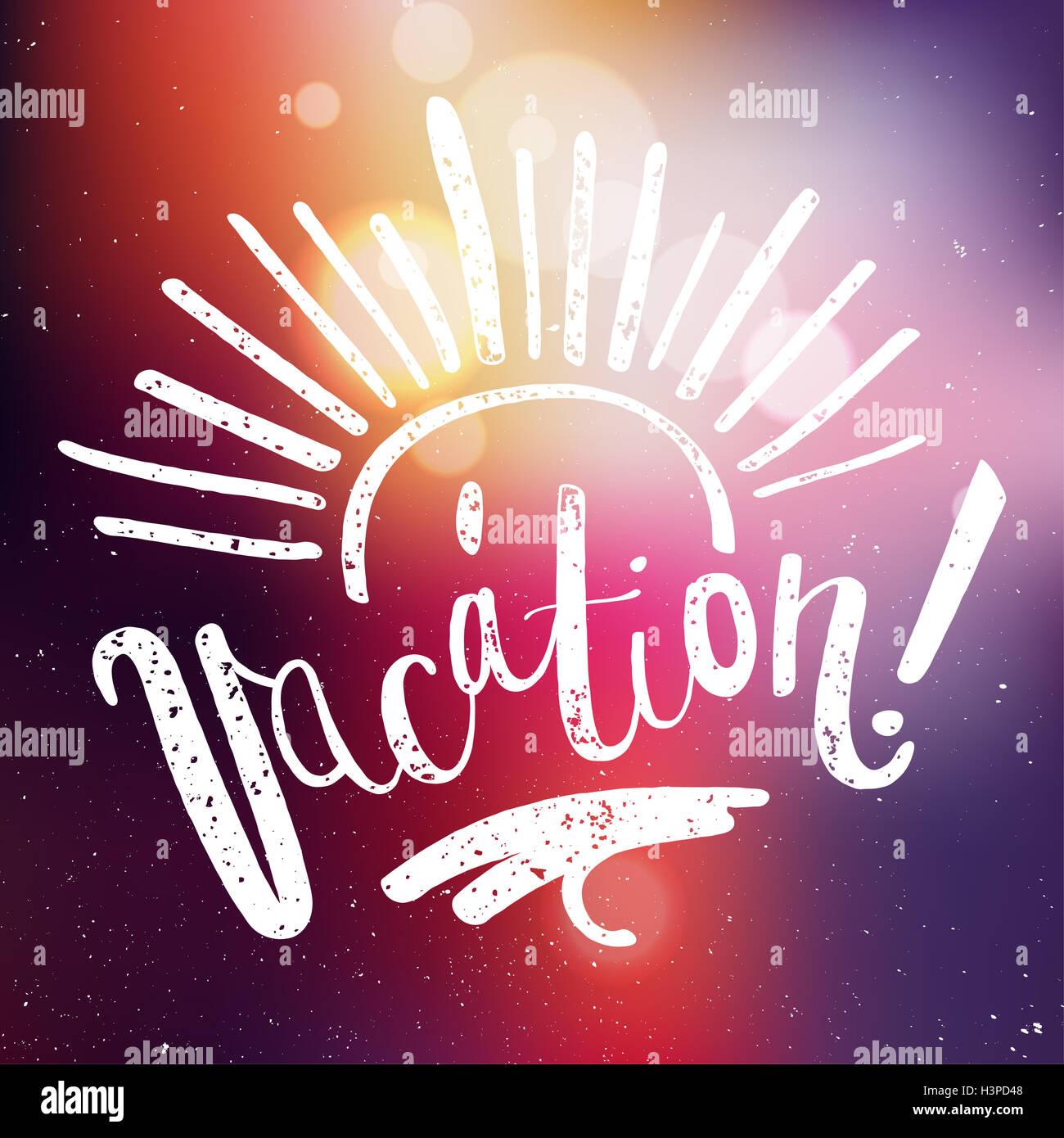 vacation calligraphy handwriting. vector sign Stock Photo - Alamy