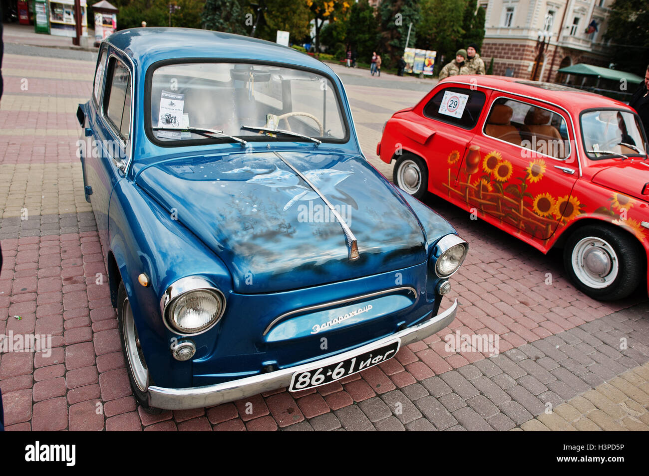 Tarnopol, Ukraine - October 09, 2016: Classic retro car ZAZ Zaporozhets ...