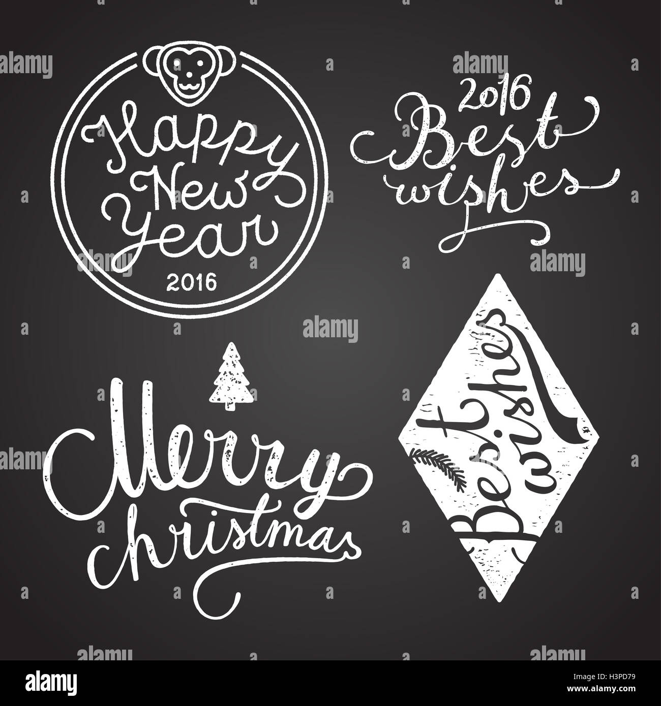 vintage calligraphy label set. black and white Stock Photo - Alamy