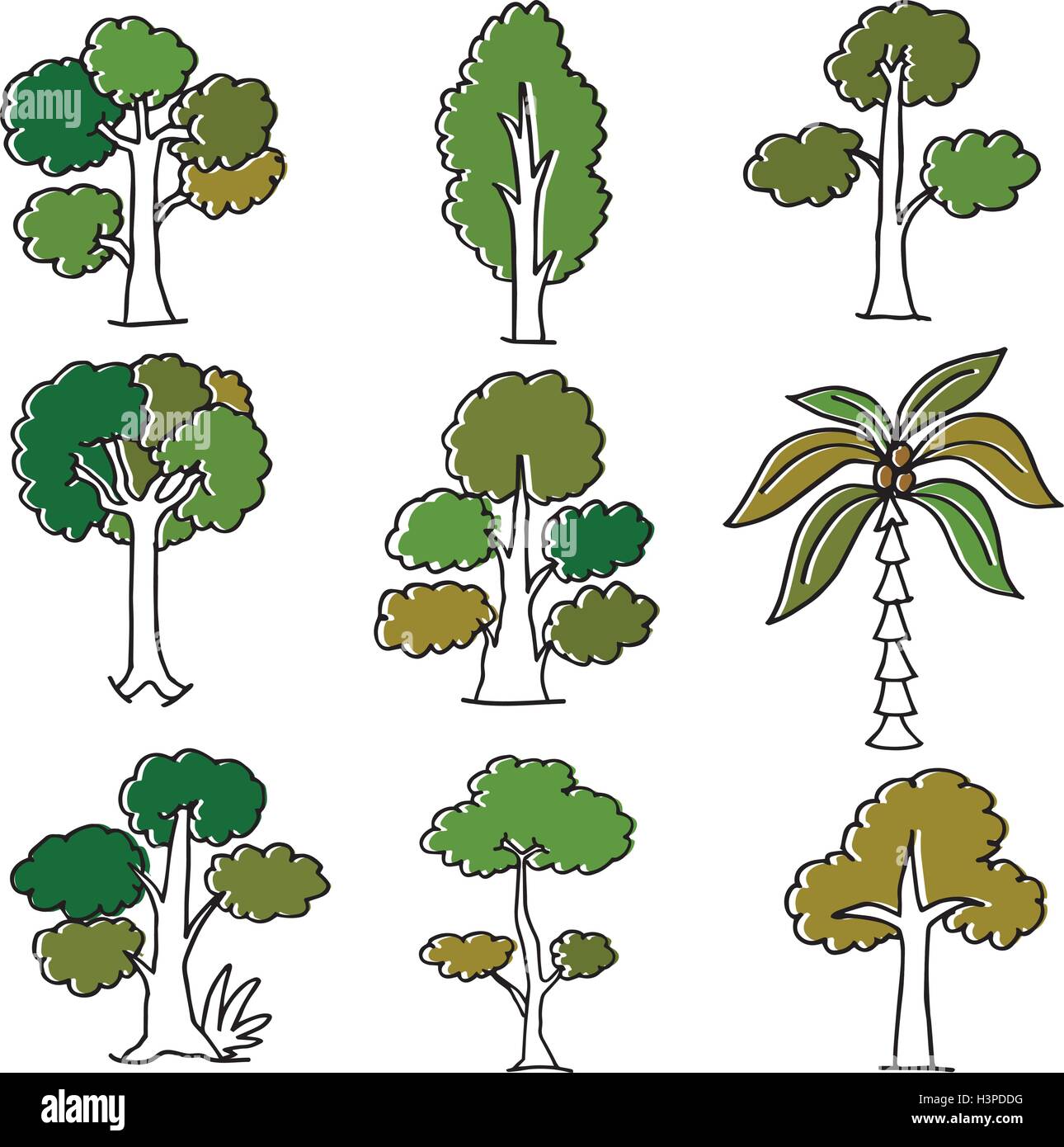 Doodle of tree nature collection Stock Vector Image & Art - Alamy