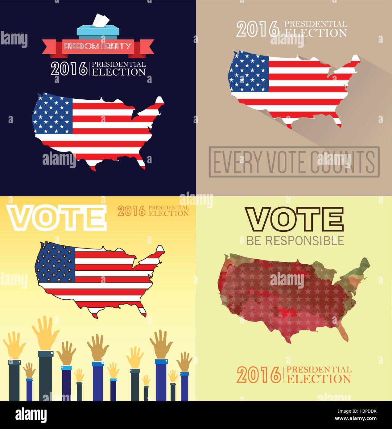 Digital vector usa presidential election with every vote counts, flat ...