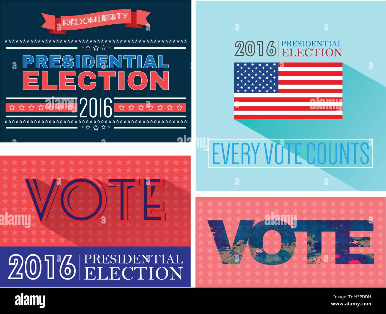 Digital vector usa presidential election with every vote counts, flat ...