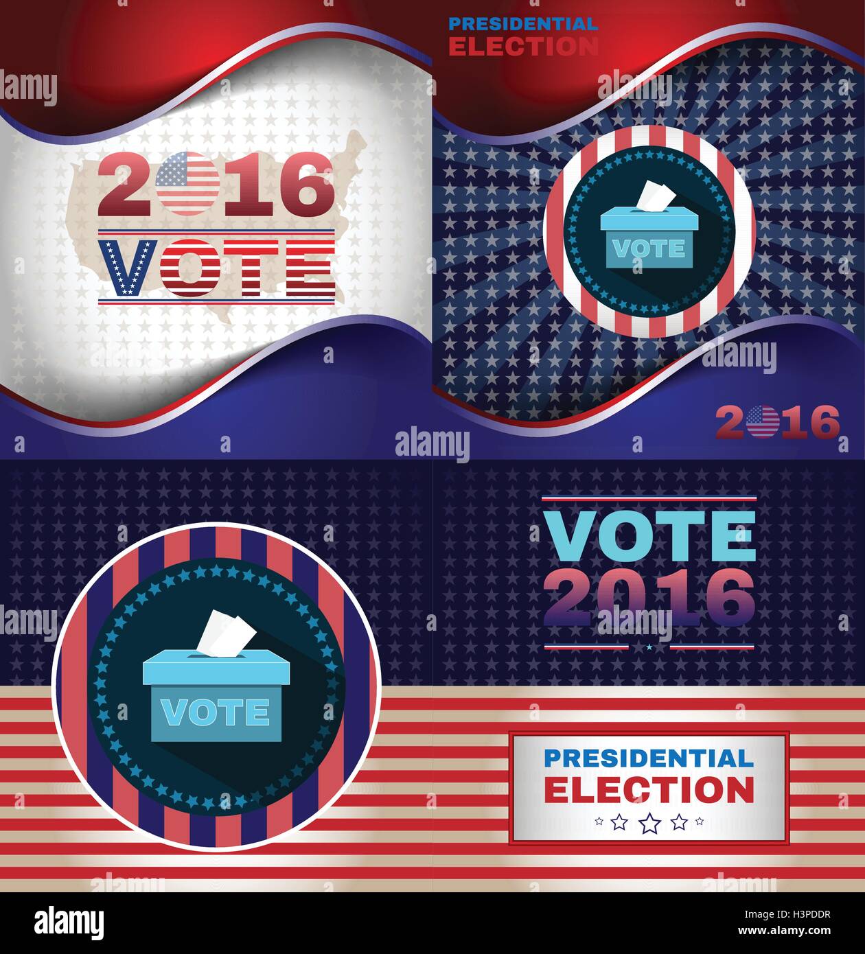Digital vector usa presidential election with vote box, flat style ...