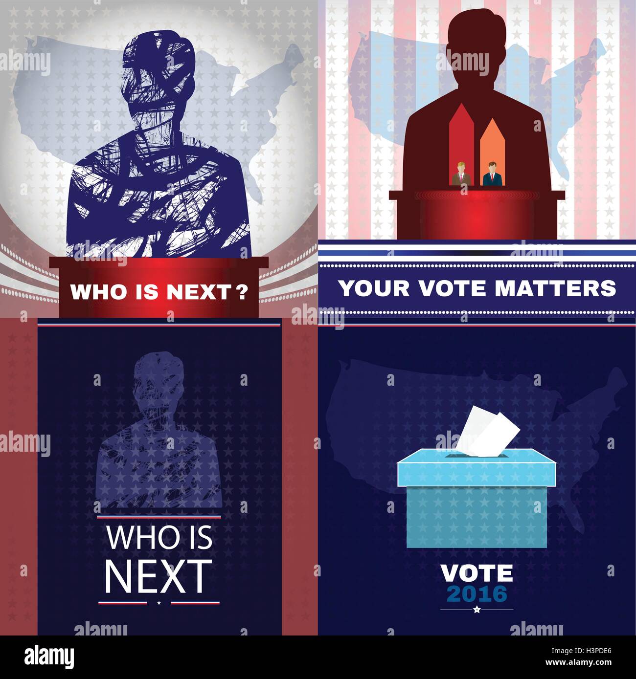 Digital vector usa presidential election with who is next, flat style ...