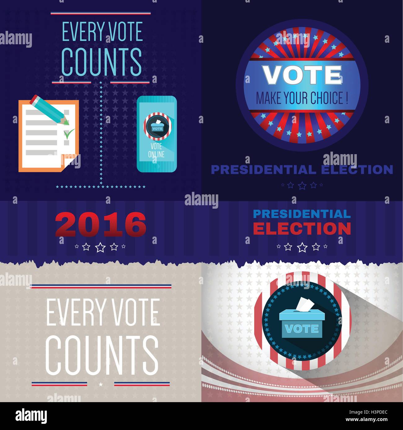 Digital vector usa presidential election with every vote counts, mobile ...