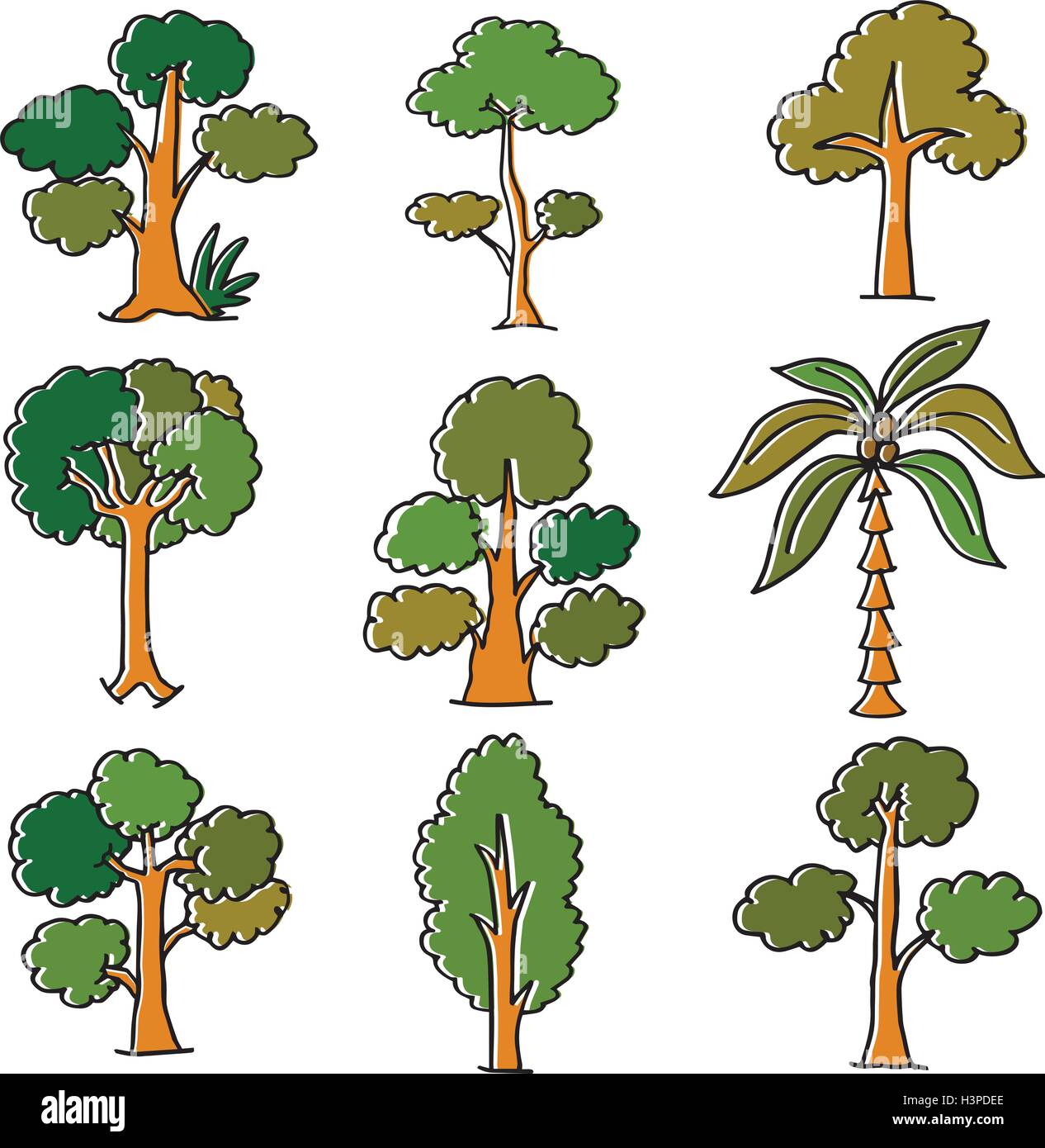 Doodle of tree style nature Stock Vector Image & Art - Alamy