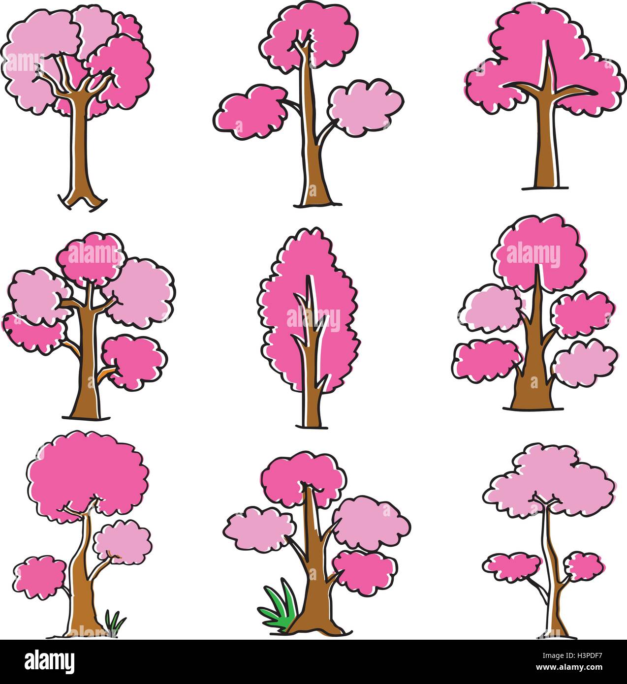 Doodle of pink tree style Stock Vector Image & Art - Alamy
