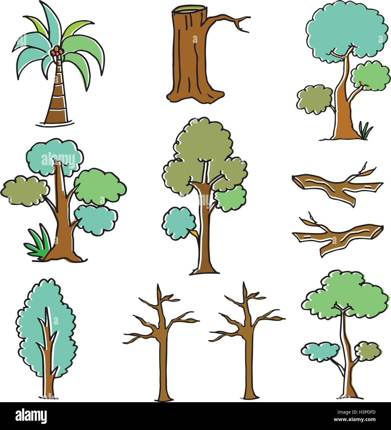 Doodle of tree vector art Stock Vector Image & Art - Alamy
