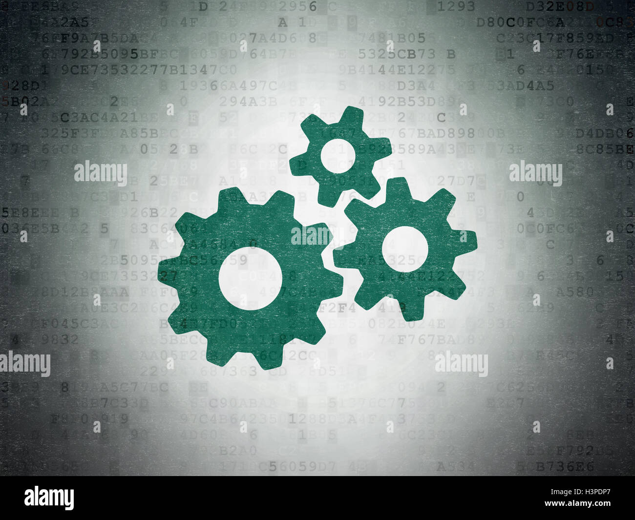 Data concept: Gears on Digital Data Paper background Stock Photo - Alamy