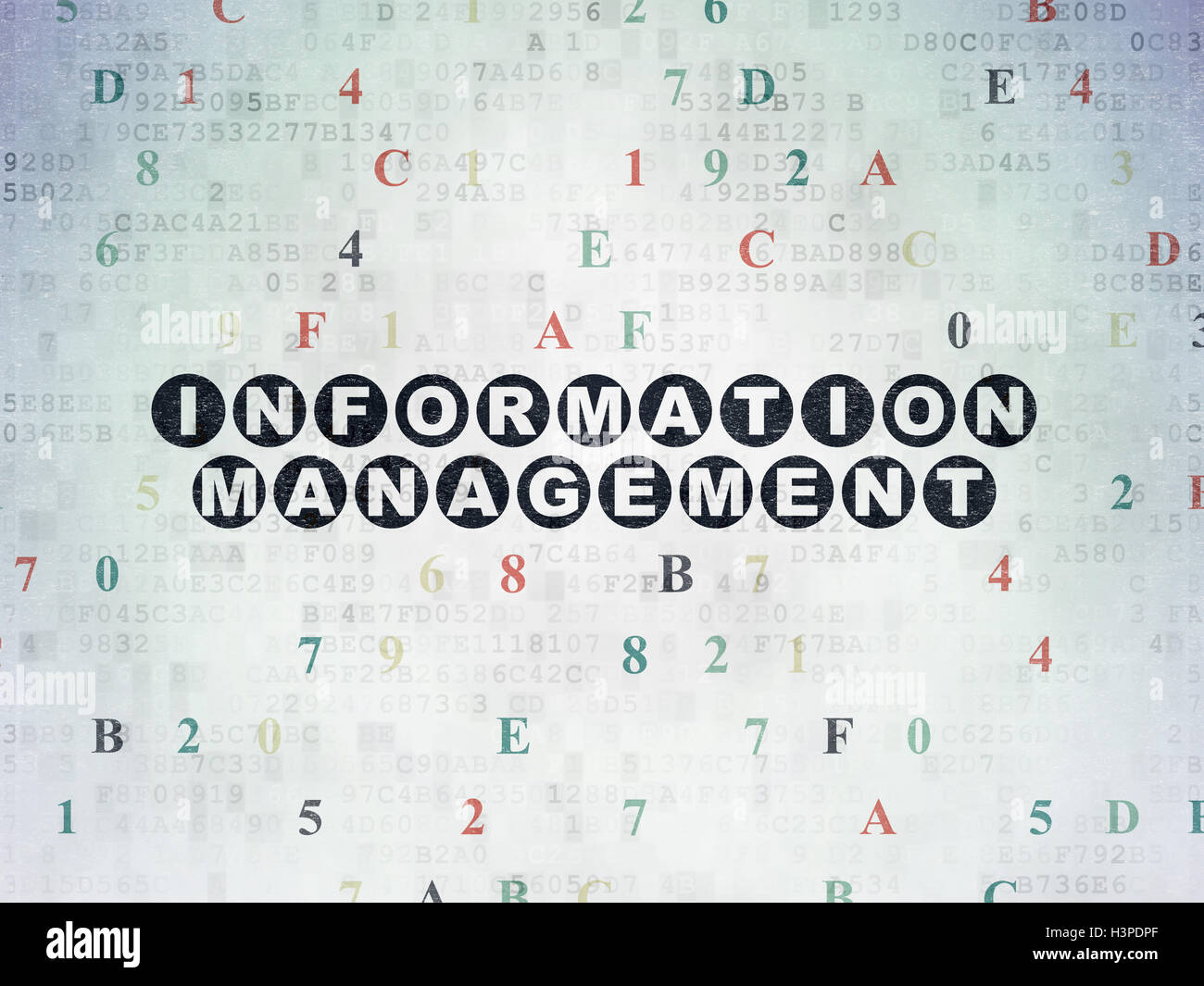 Data concept: Information Management on Digital Data Paper background ...