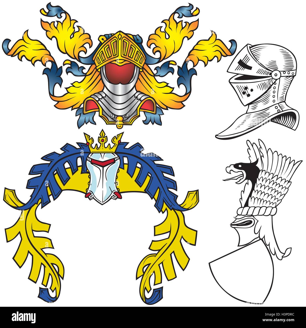 Knight helmets Stock Vector Images - Alamy