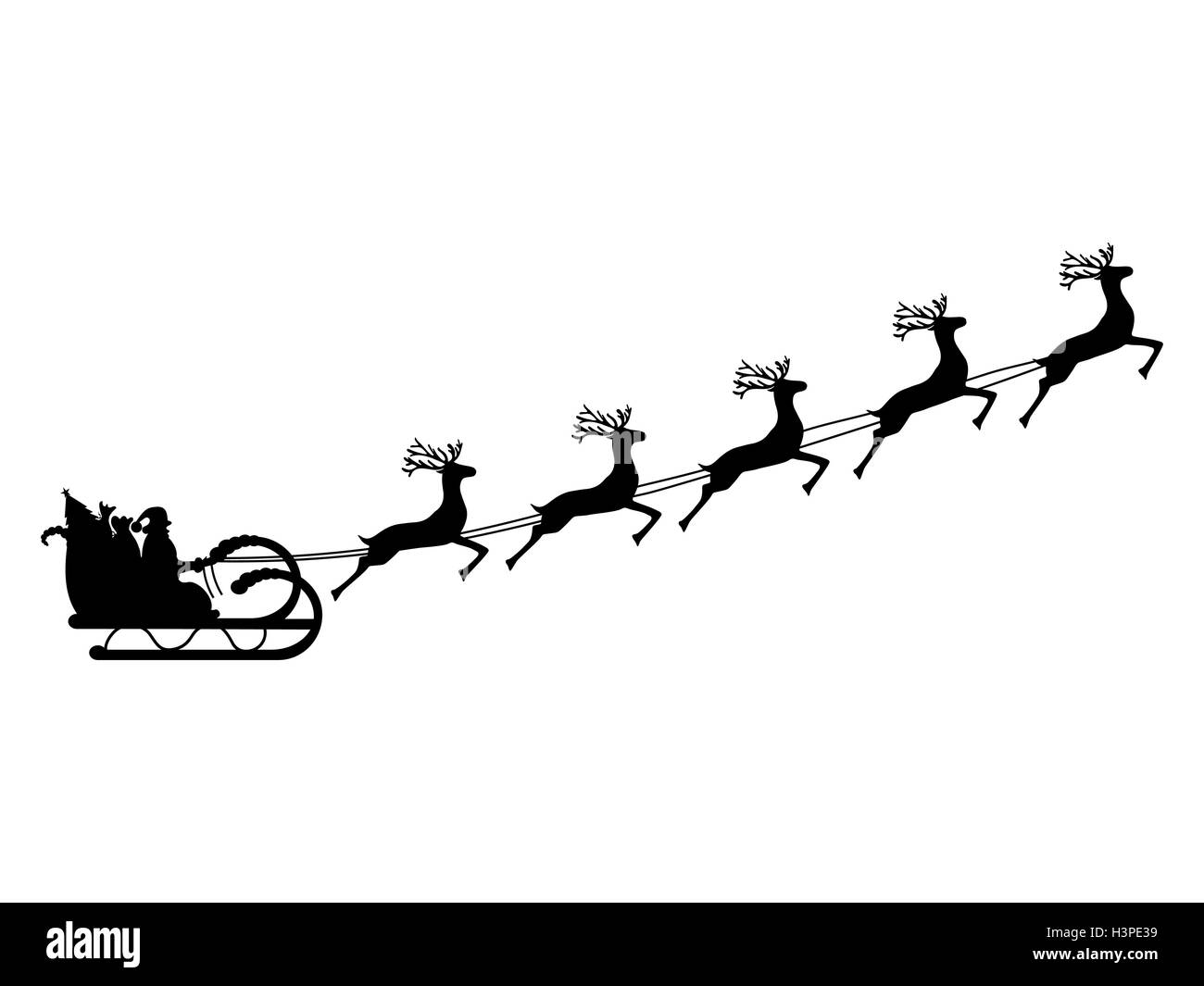 Santa Claus rides in a sleigh in harness Stock Vector Image & Art - Alamy