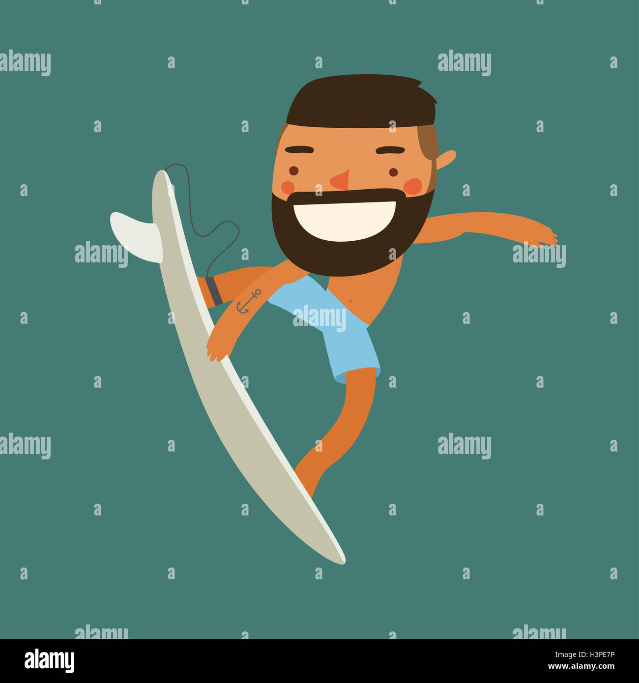 surfer guy. vector character Stock Photo - Alamy