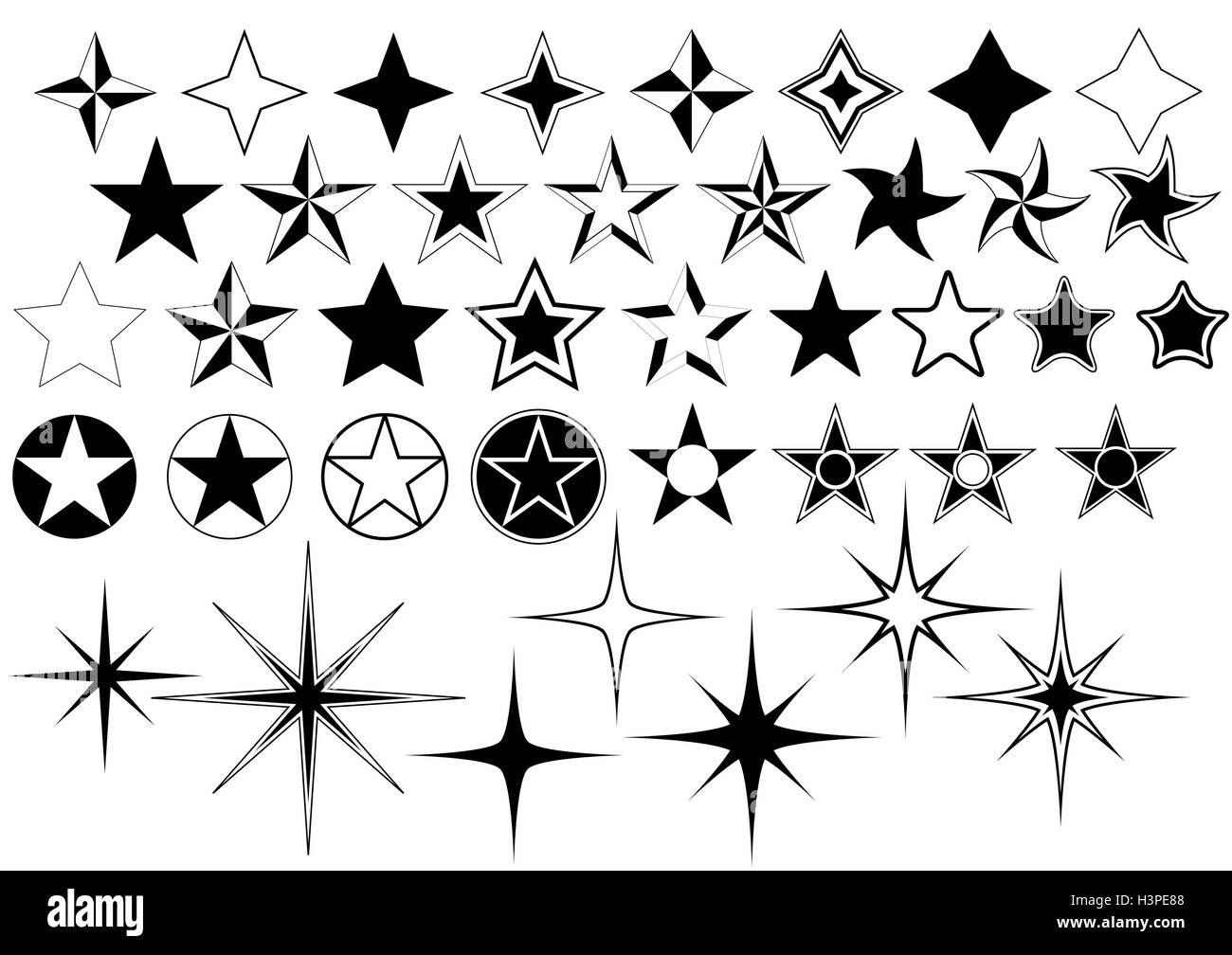 Star Shape Set Stock Vector Image & Art - Alamy