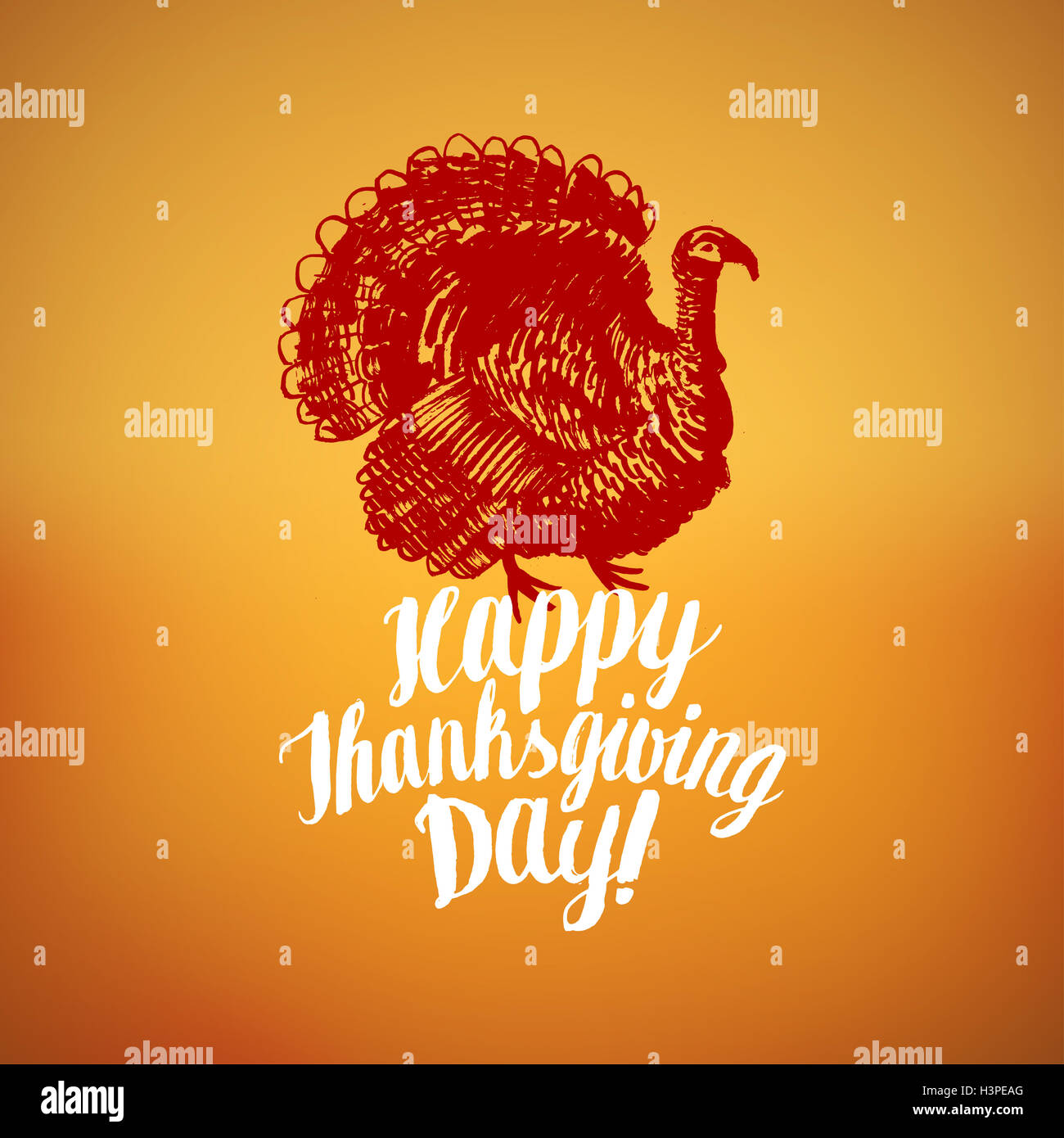 thanksgiving calligraphy turkey label. vector sign Stock Photo - Alamy