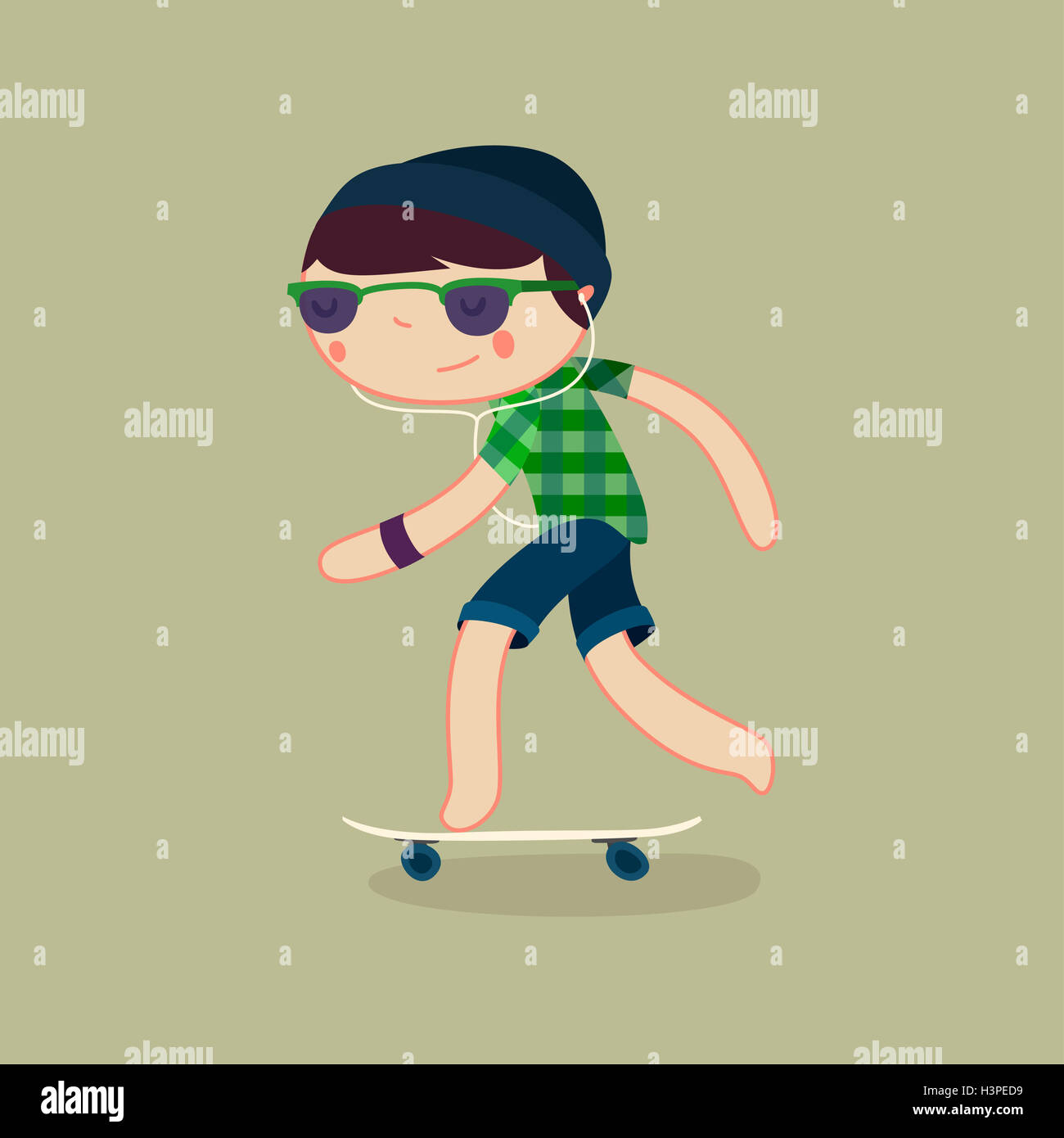 skater boy character. vector illustration Stock Photo - Alamy