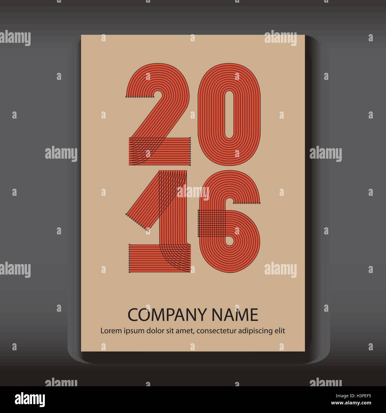 Cover Annual Report numbers 2016, modern design on blue background ...