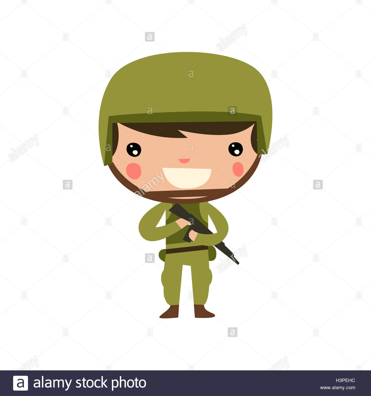 Cartoon Illustration Army Soldier Boy Stock Photos & Cartoon ...