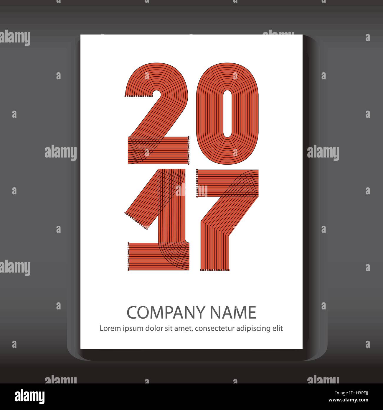 Cover Annual Report numbers 2017, modern design on blue background ...