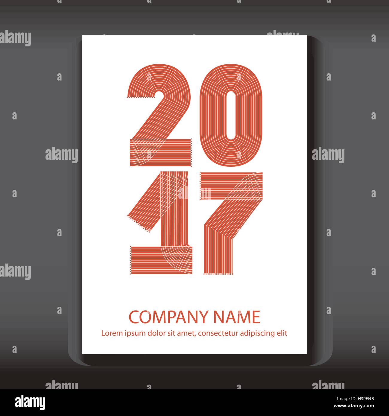 Cover Annual Report numbers 2017, modern design on blue background ...