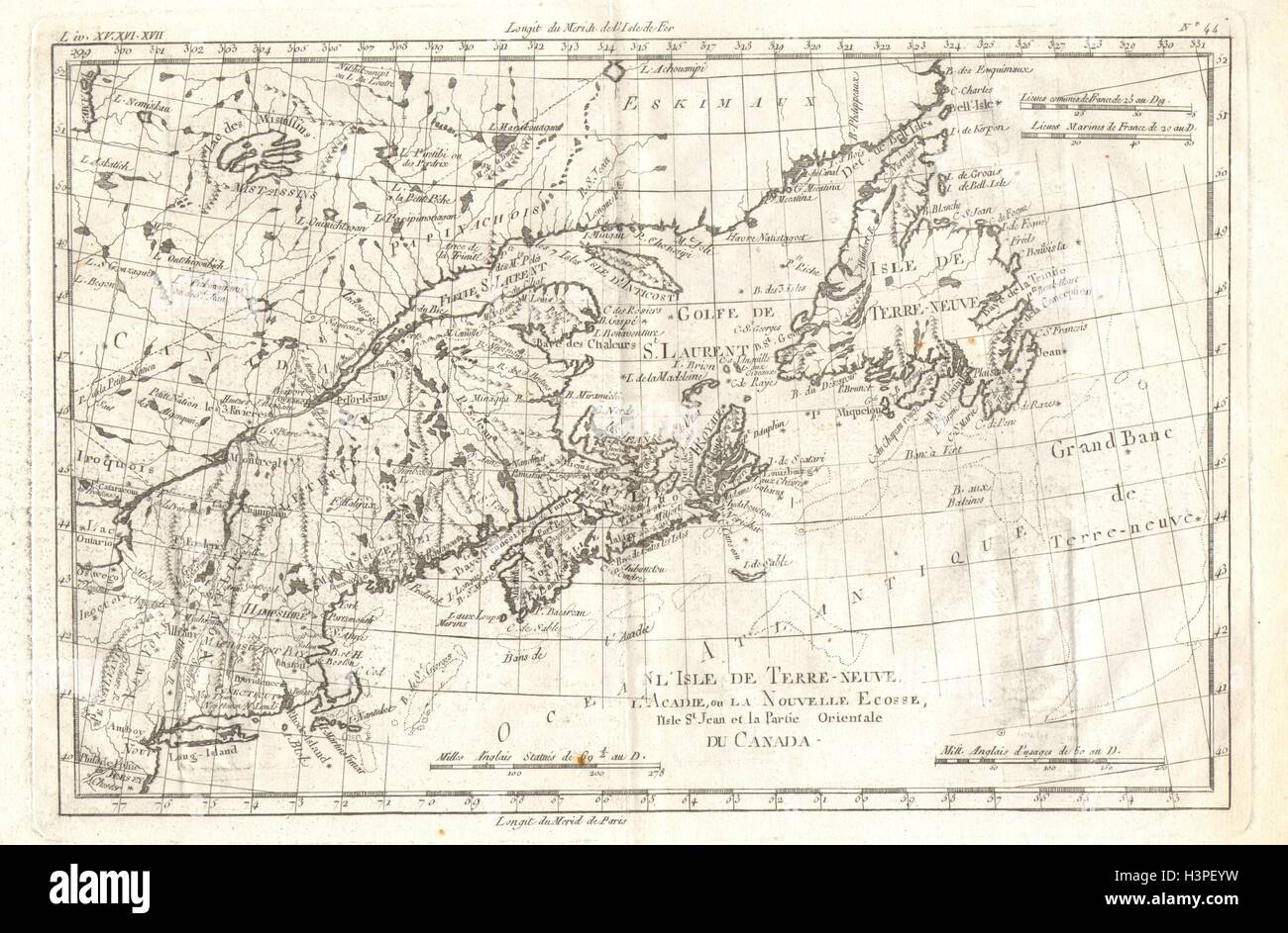 'L'Isle de Terre-Neuve, L'Acadie, ou la Nouvelle Ecosse…' BELLIN Canada ...