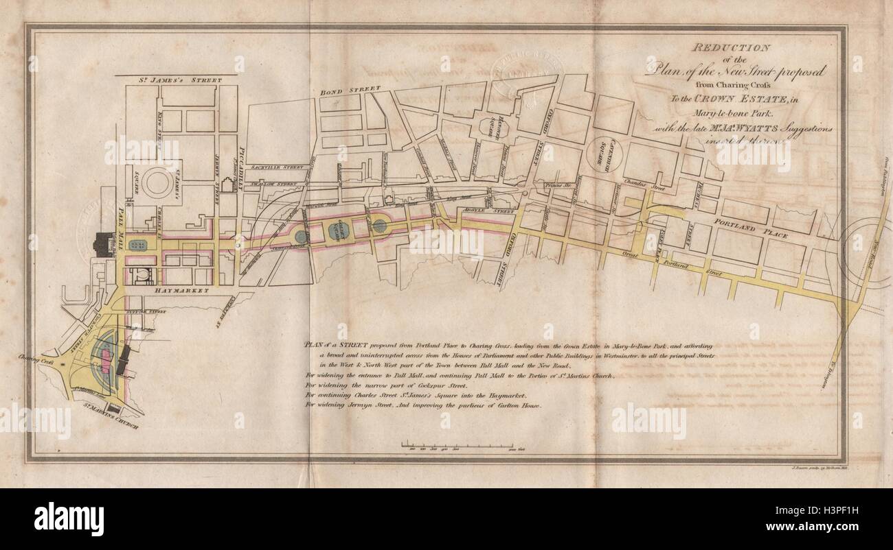 Wyatt's alternative Regent Street 'plan of the New Street proposed ...