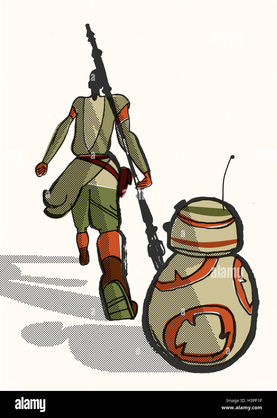 rebel and droid. character Stock Photo - Alamy
