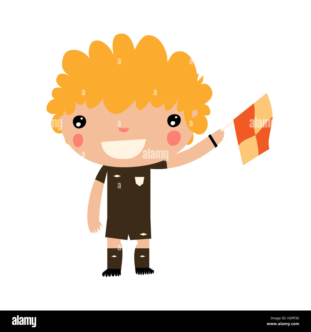 soccer side referee boy. cute soccer characters Stock Photo - Alamy