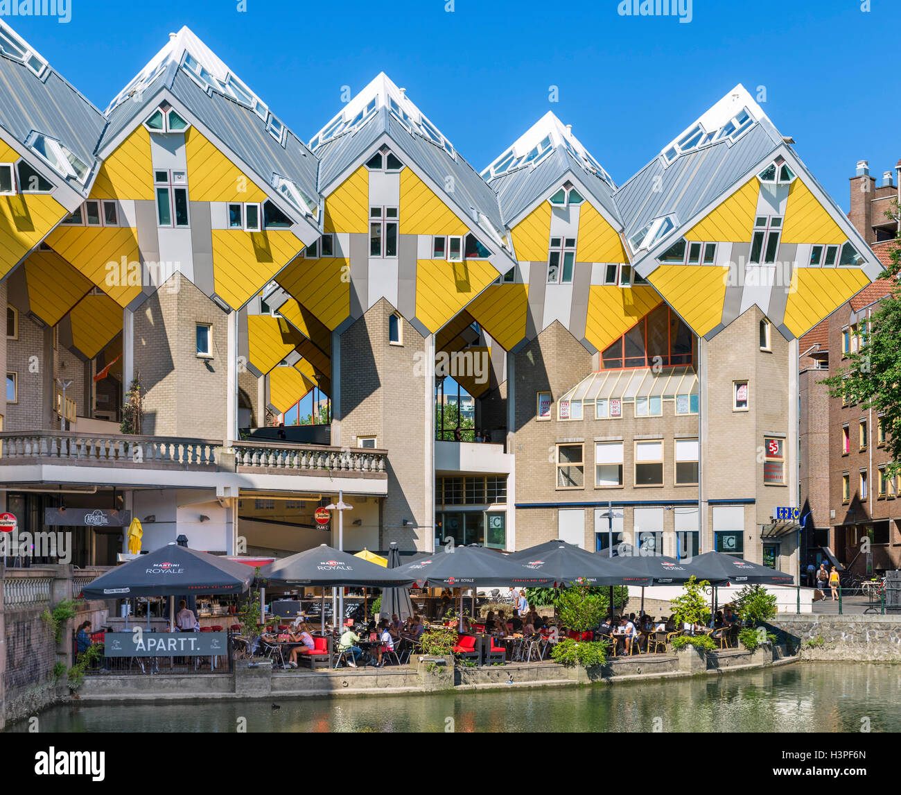 Cube Houses (Kubuswoningen) viewed from Oude Haven (Old Harbour), Blaak ...