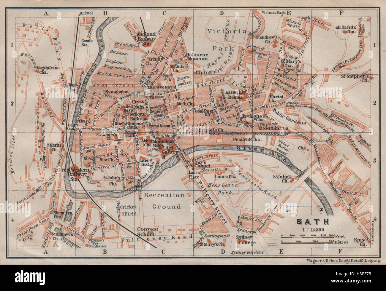 BATH town city plan. Circus Pulteney Bridge Royal Crescent. Somerset ...