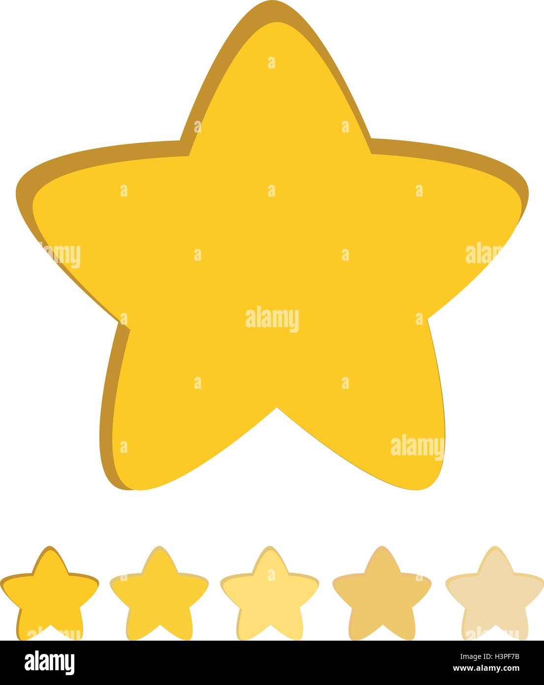 Isolated gold and yellow star icons in set, ranking mark Stock Vector ...