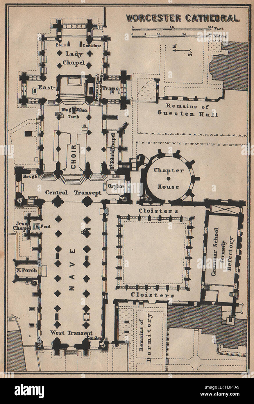 Worcester cathedral floor plan worcestershire hi-res stock photography ...