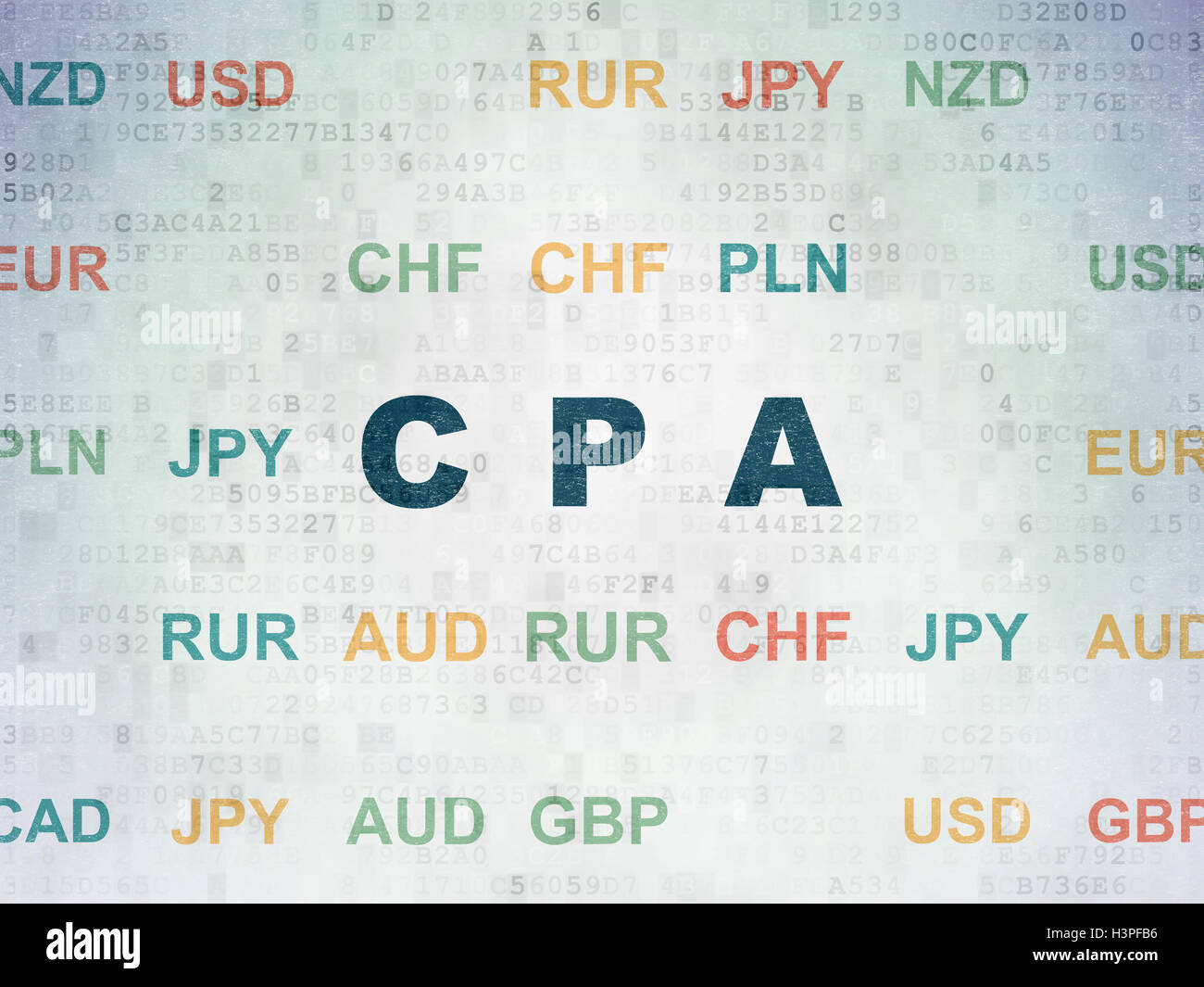 Business concept: CPA on Digital Data Paper background Stock Photo - Alamy